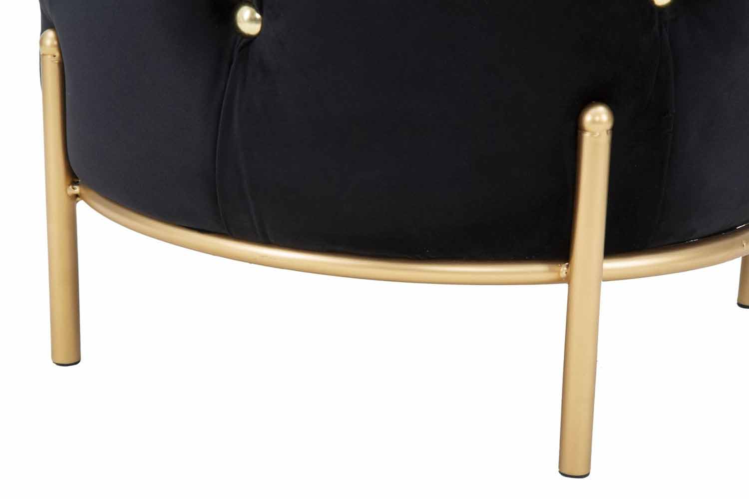 Rund puff diameter 45 cm Modern stil i järn, MDF och tyg