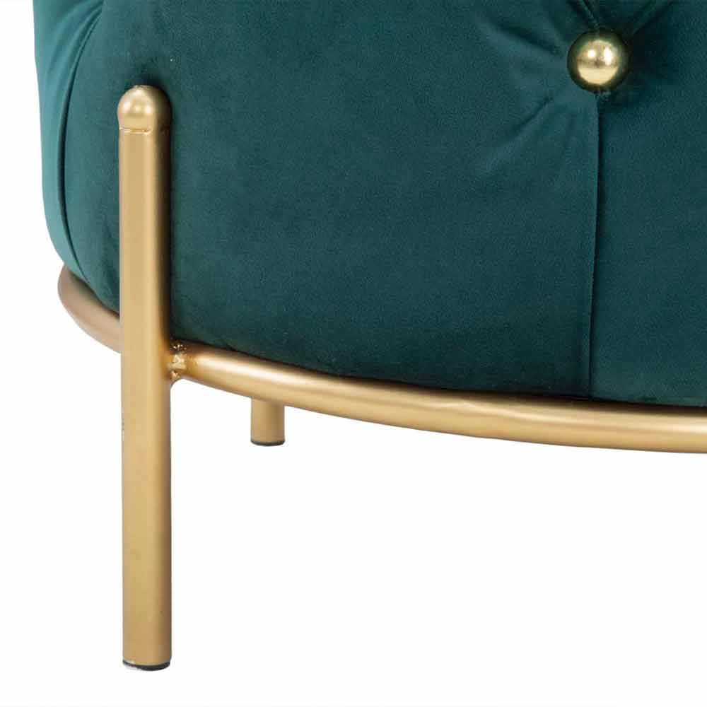 Rund puff diameter 45 cm Modern stil i järn, MDF och tyg