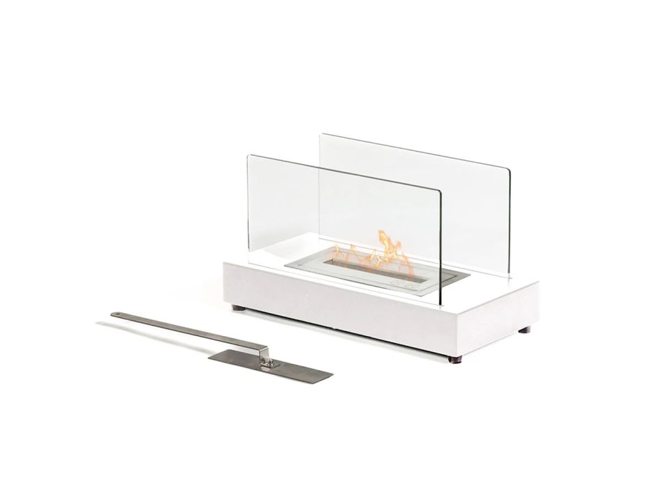 Bordsskiva bioetanol öppen spis i glas och metall